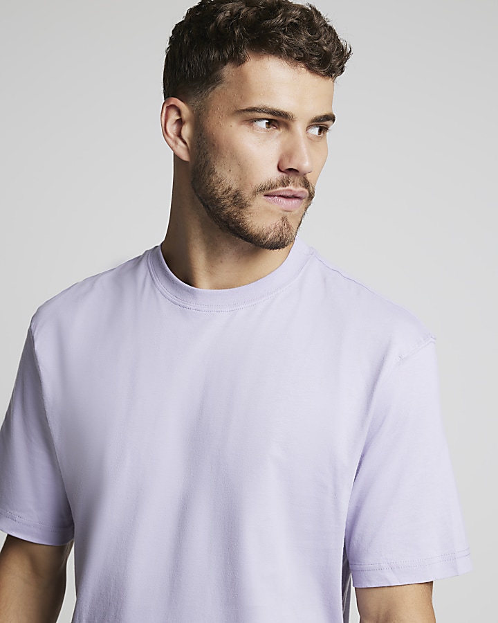 Purple regular fit essential t-shirt | River Island