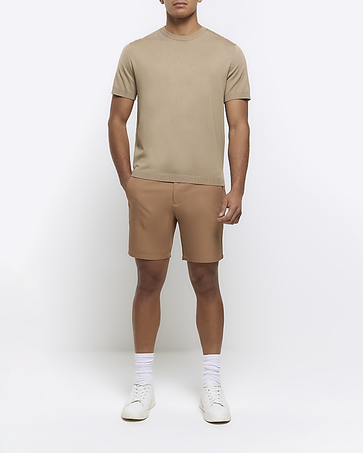 Rust tapered fit shorts | River Island