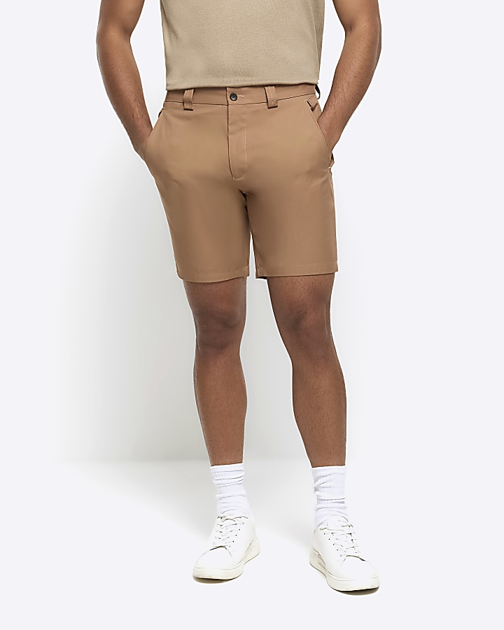 Rust tapered fit shorts | River Island