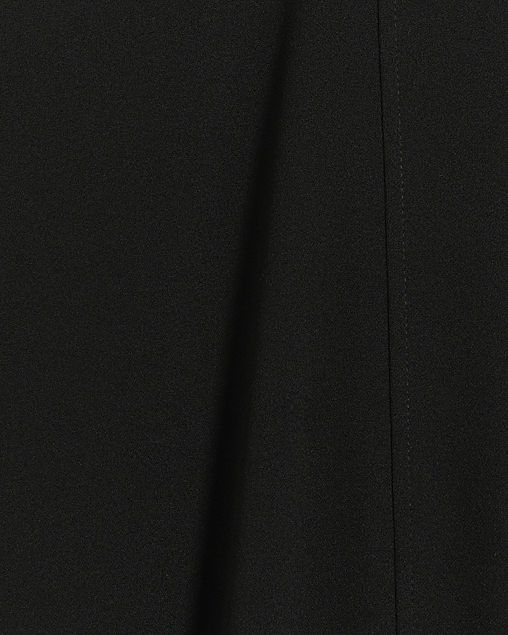 Plus black stitched wide leg trousers | River Island