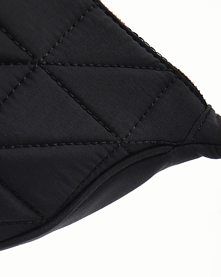 Black soft quilted cross body bag | River Island