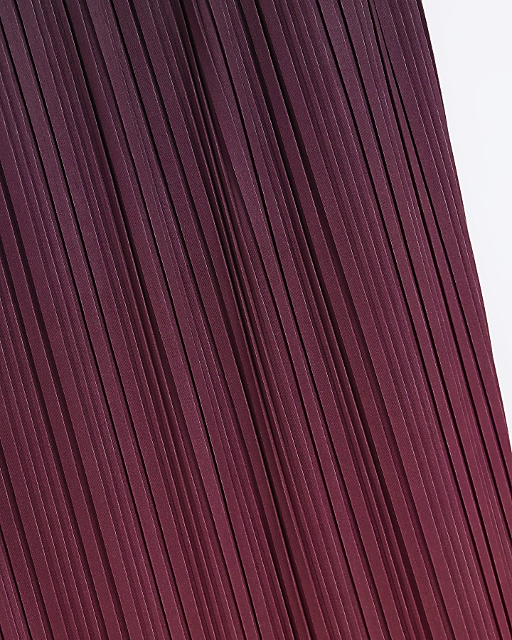 Plus red plisse ombre slip midi dress | River Island