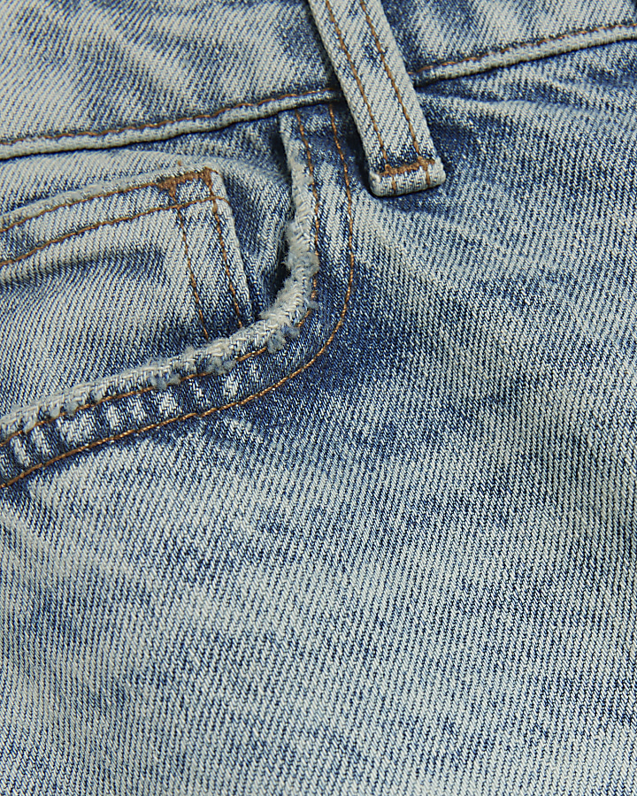 Blue high waisted bum sculpt mom jeans | River Island