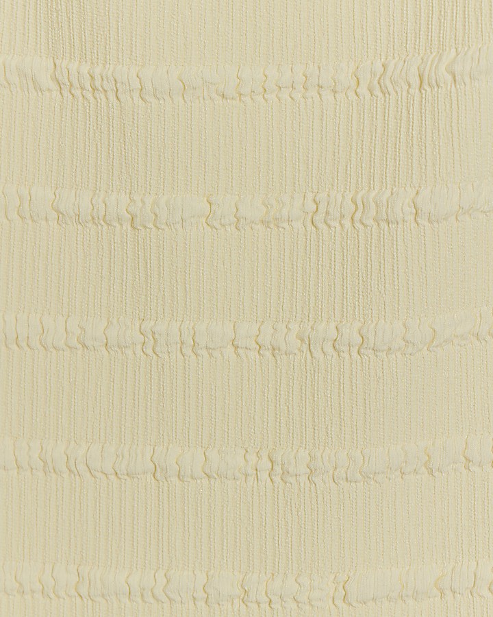 Yellow textured bardot bodycon maxi dress | River Island