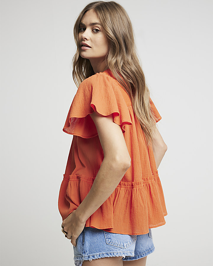 Rust cut out top | River Island
