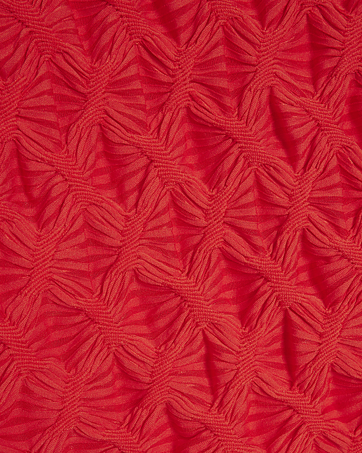 Red textured sleeveless top | River Island