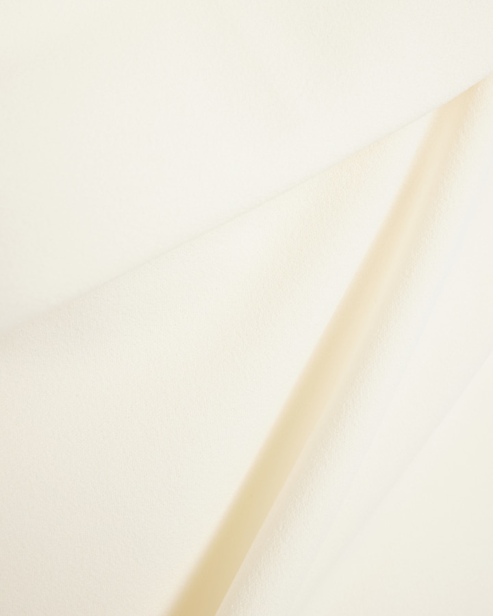 Cream asymmetric bodycon midi dress | River Island