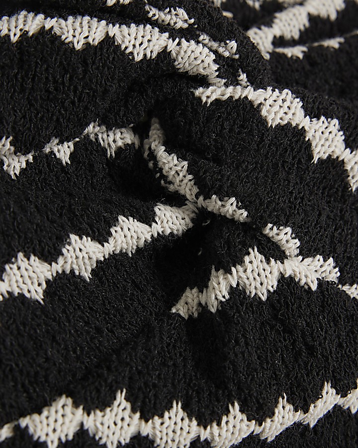 Black monochrome crochet bandeau top | River Island