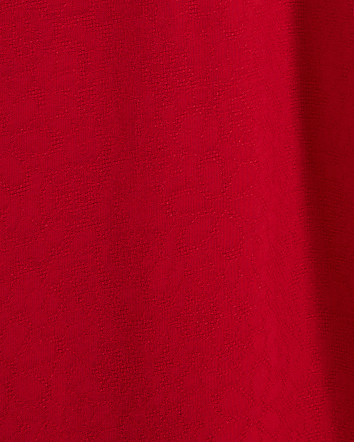 Red jacquard halter neck jumpsuit | River Island