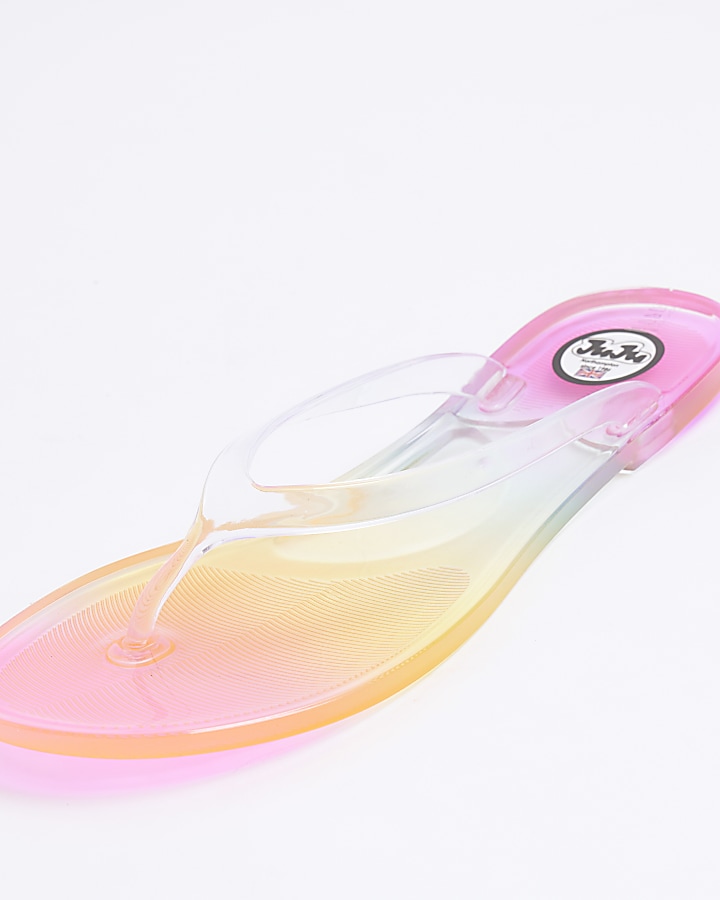 Pink Ombre Jelly Flip Flop Sandals River Island