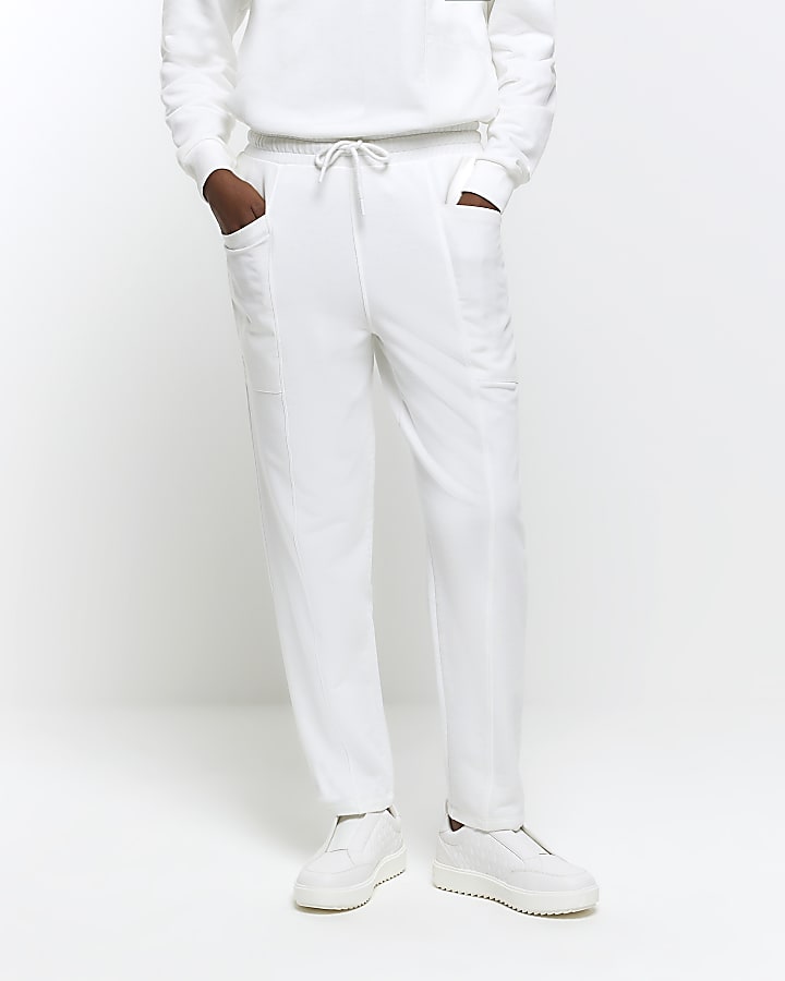 Cream drawstring waist joggers | River Island