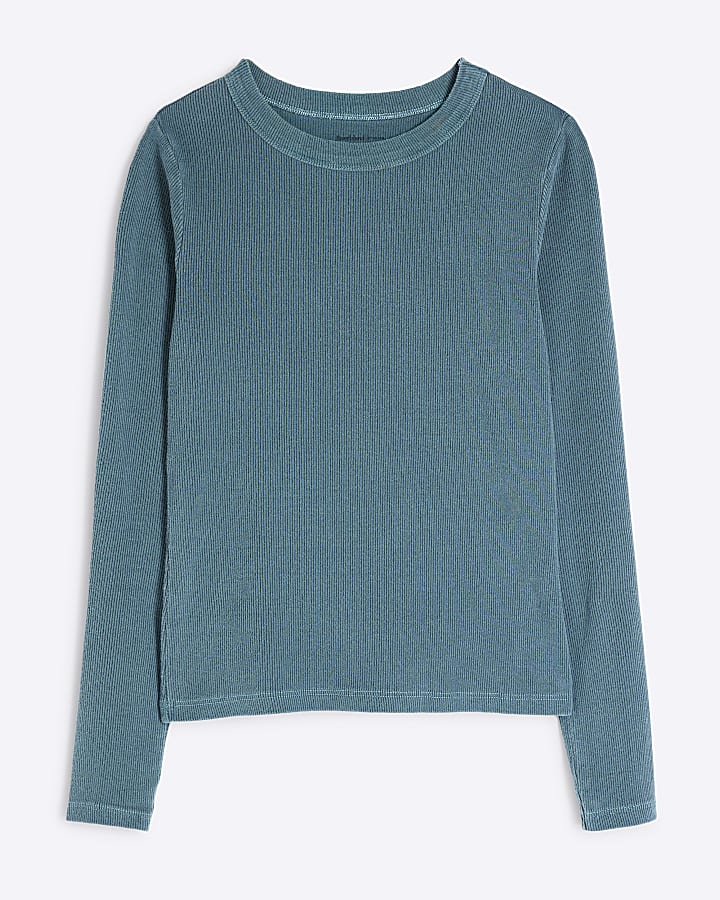 Green Long Sleeved T-Shirt | River Island