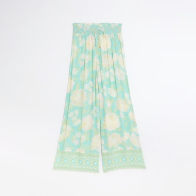 Aqua print palazzo trousers | River Island