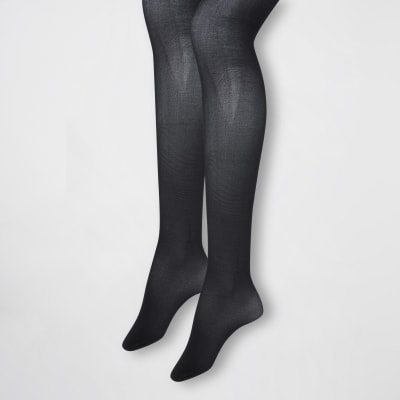 Black 20 denier tights multipack | River Island