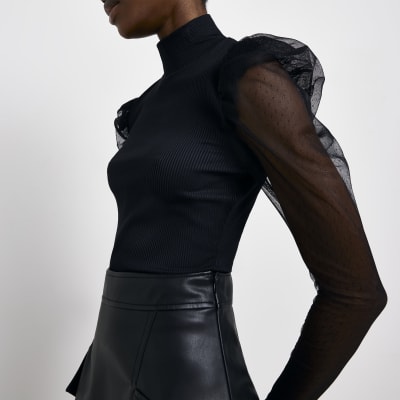 Women's Black Long Sleeve Tops | River Island