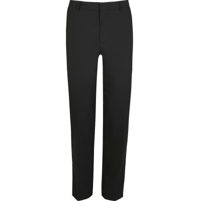 Black Slim Fit Smart Trousers River Island