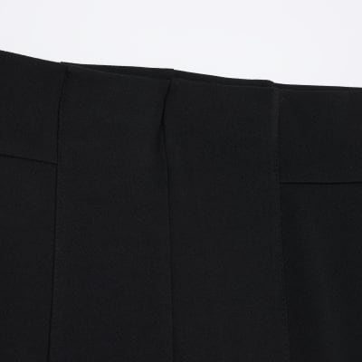Black stitched wide leg trousers | River Island
