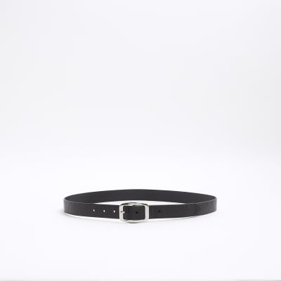 Black texture belt | River Island