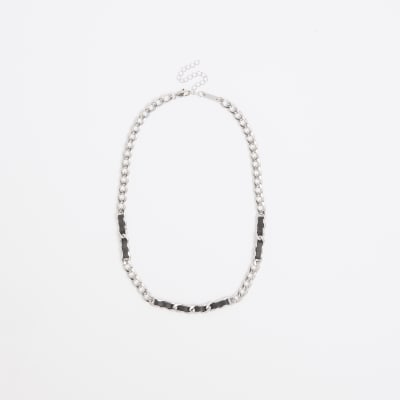 Black thread chain necklace | River Island