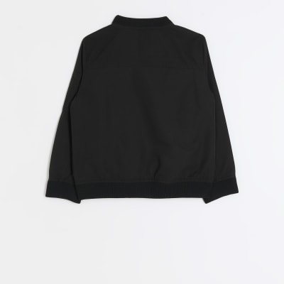 Black zip up smart bomber jacket | River Island