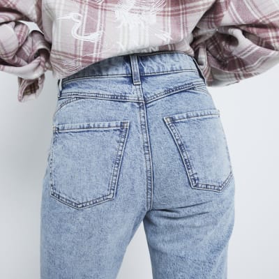 Blue High Rise Sculpt Mom Jeans | River Island