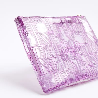 Girls pink RI unicorn pencil case | River Island