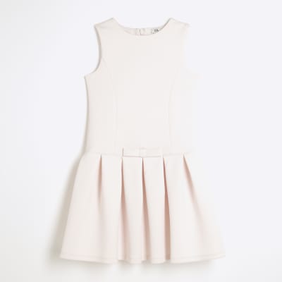 Girls Pink Scuba Skater Dress | River Island