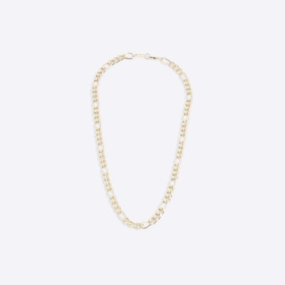 Gold chain link necklace | River Island