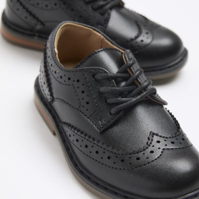 Mini boys black brogue smart shoes | River Island
