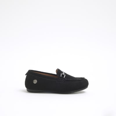 Mini Boys Black Suedette Loafers | River Island