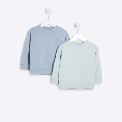 Mini Boys Blue Sweatshirt Set | River Island