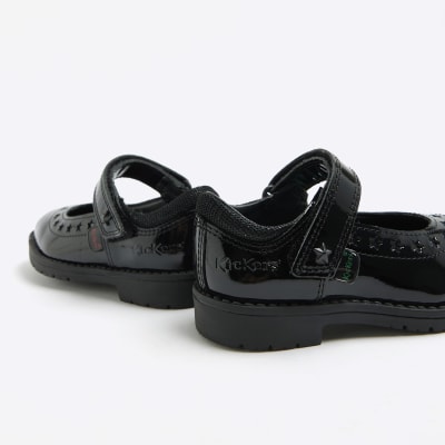 Mini girls black Kickers star embossed shoes | River Island