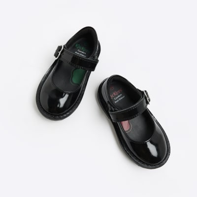 Mini girls Kickers black leather buckle shoes | River Island