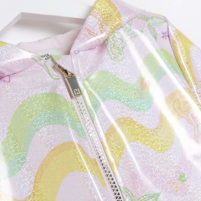 Mini girls multi coloured mermaid raincoat | River Island