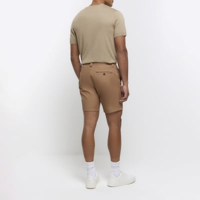 Rust tapered fit shorts | River Island