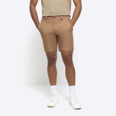 Rust tapered fit shorts | River Island