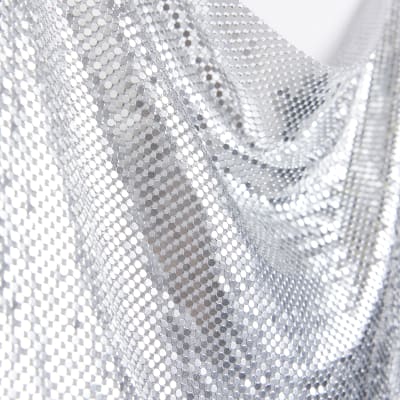 Silver Chainmail Body chain top | River Island