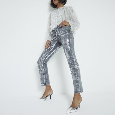 Silver Denim Slim Fit High Waisted Jeans | River Island