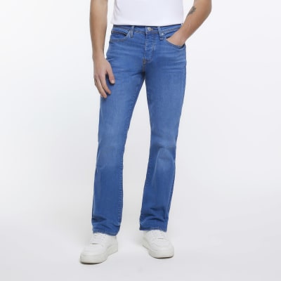 Washed blue bootcut fit jeans | River Island