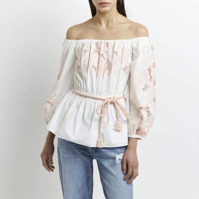 White Lace Top | White Top Womens | River Island