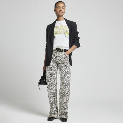 White graphic lemon print t-shirt | River Island