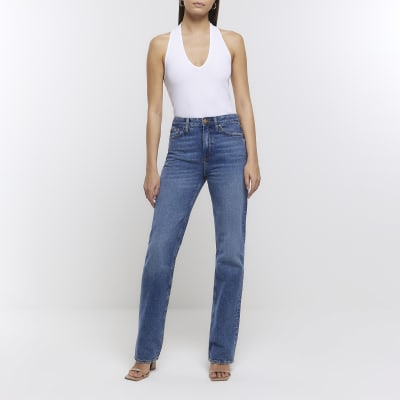 White Halter Neck Bodysuit River Island