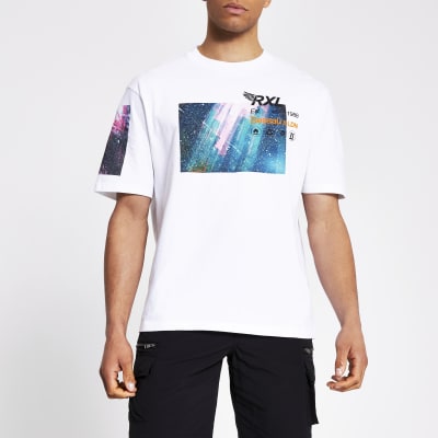 White printed boxy fit T-shirt | River Island