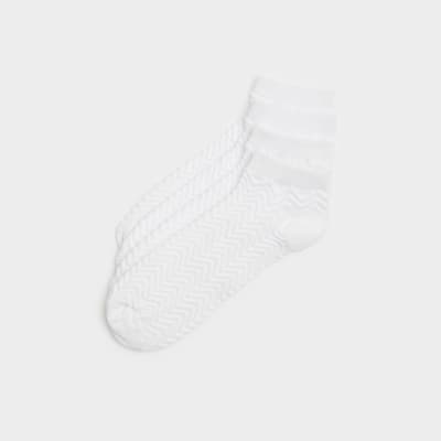 White zig zag socks multipack | River Island